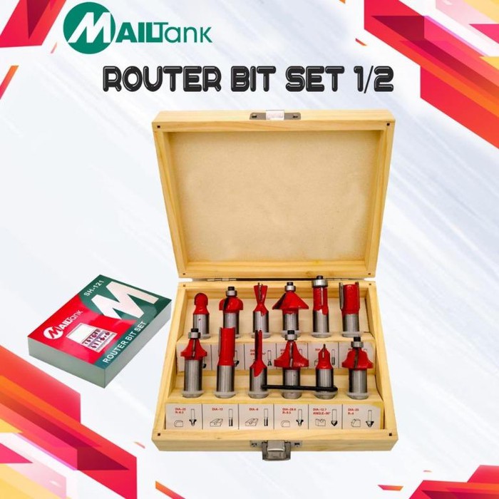 Jual MAILTANK SH - 121 mata profil kayu set 12 pcs router bit set 12 ...