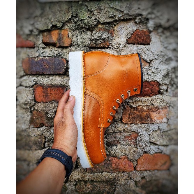 Jual Moc Toe Boots Model Redwing - Sepatu Moc Toe Boots Kulit Sapi Asli ...