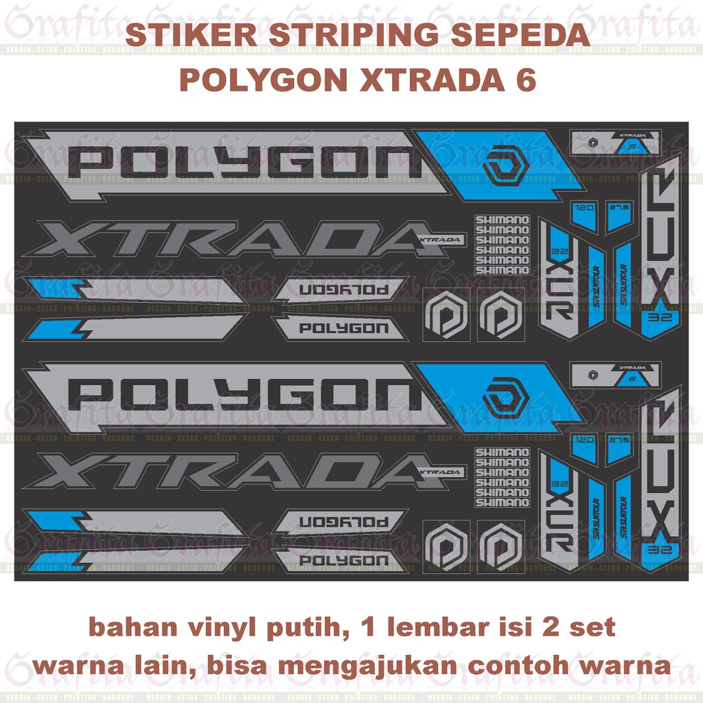 Jual (1lbr = 2set) Stiker Striping Polygon XTRADA 6 | Shopee Indonesia