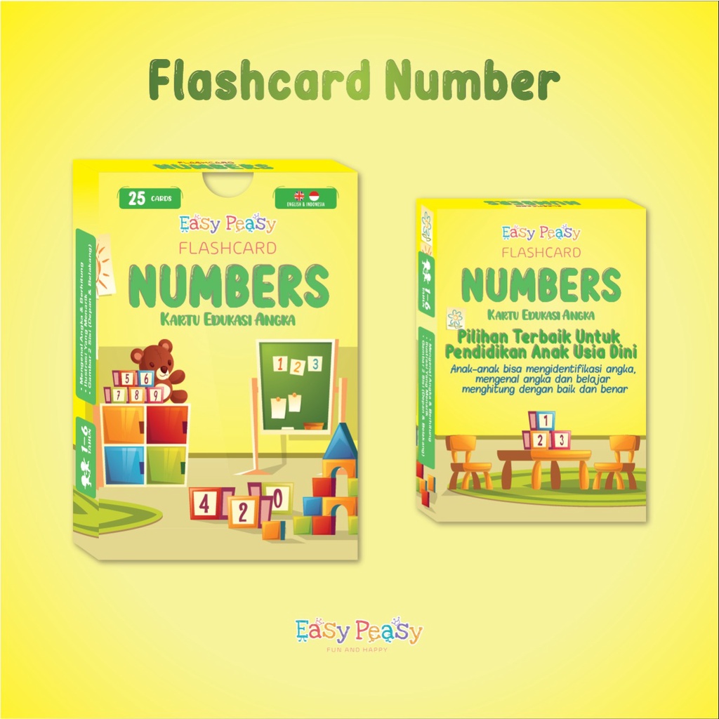 Jual Easy Peasy - Flash Card Kartu Belajar Angka Number 123 Bahasa ...