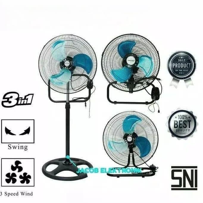 Jual BPM03 - KIPAS ANGIN BESI TORNADO TRISONIC 18 3 IN 1 STAND WALL FAN ...