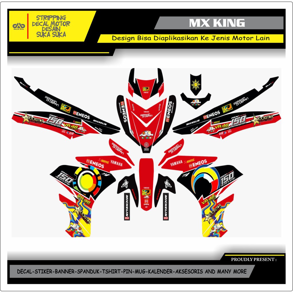 Jual Stiker Decal Motor Mx King Full Body New VR MERAH | Shopee Indonesia