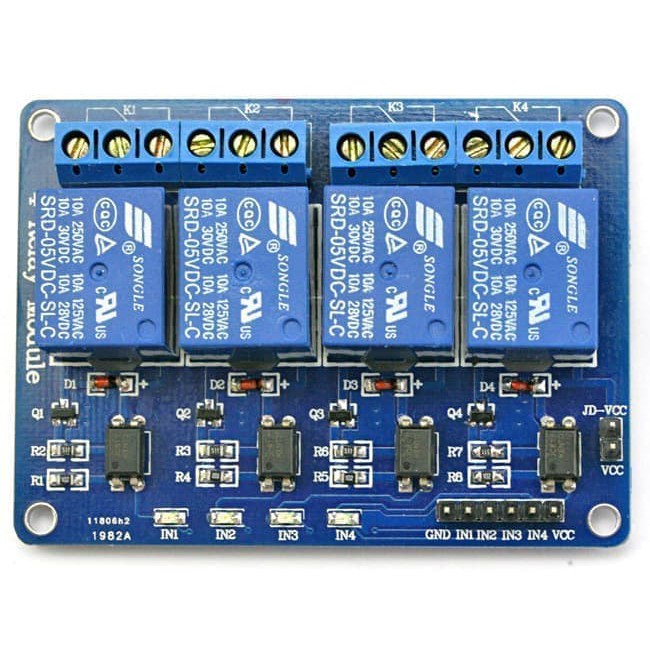 Jual Module Relay 4 Channel 10A 250VAC 30VDC Optocoupler untuk ARDUINO ...