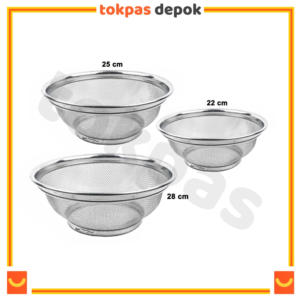 Jual Taller Brim Basket Baskom Saringan Stainless Steel Peniris Buah ...