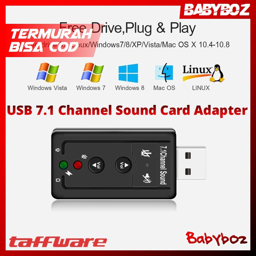Jual BABYBOZ - Taffware USB 7.1 Channel Sound Card Adapter SOUNDCARD ...