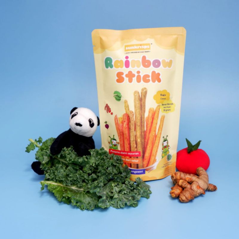 Jual sunkrisps rainbow stick ori / cheese 50gr snack sehat bayi dan ...