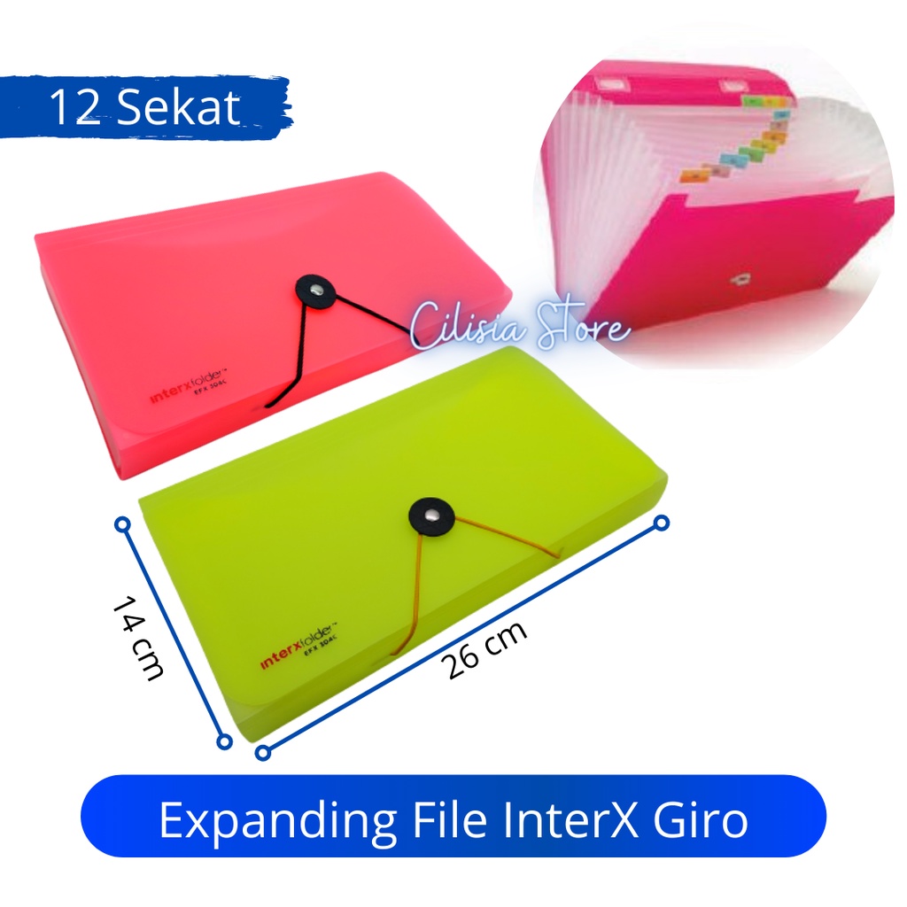 Jual MAP PLASTIK EXPANDING FILE INTERX Giro / Map Harmonika Tali ...