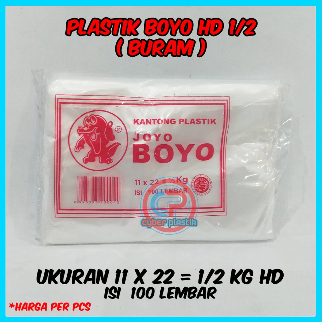 Jual Plastik Boyo HD 1/2 kg Buram 0,1 (TIPIS) ukuran 11 x 22 isi 100 ...