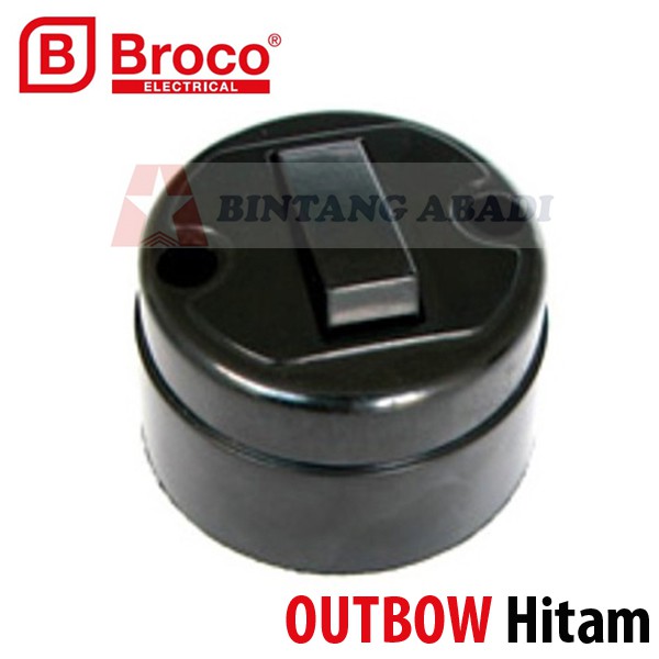 Jual Broco Saklar Engkel OB Bulat Hitam 630 N / Outbow Single Switch ...