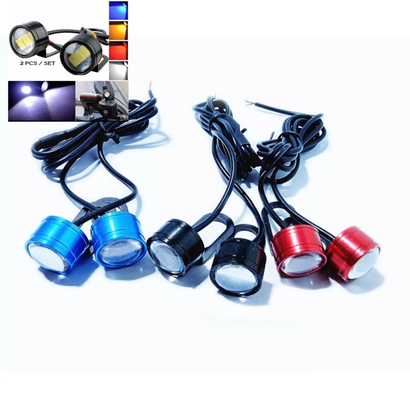 Jual PROMO Lampu Mata Elang Flash 3 Mode Panoramic Plus Breket Spion Sepasang | Shopee Indonesia