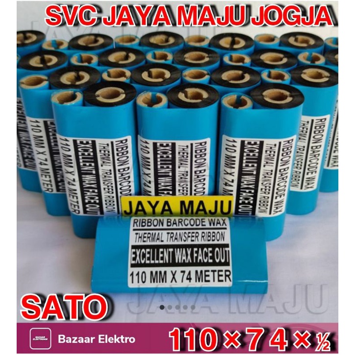 Jual [ SATO ] 110 MM X 74 M EXCELLENT WAX - FACE OUT || CORE ½ ...