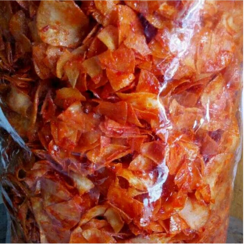 Jual (COD) 1Kg Kripik Pedas Singkong Lengket | Shopee Indonesia