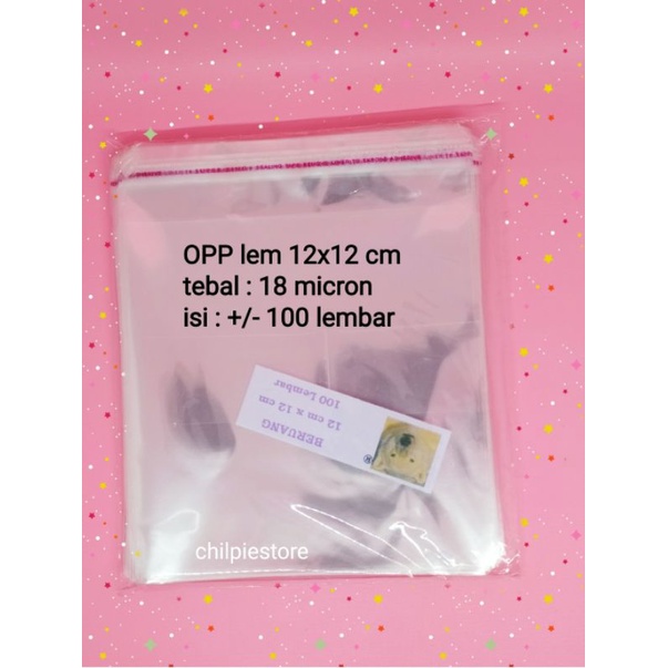 Jual (isi 100) OPP 12x12 cm tebal 18 micron / Plastik OPP lem 12x12 cm ...