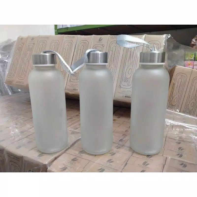 Jual Botol kaca DOFF 420 ml botol kaca tumblr tumbler botol minum Round ...