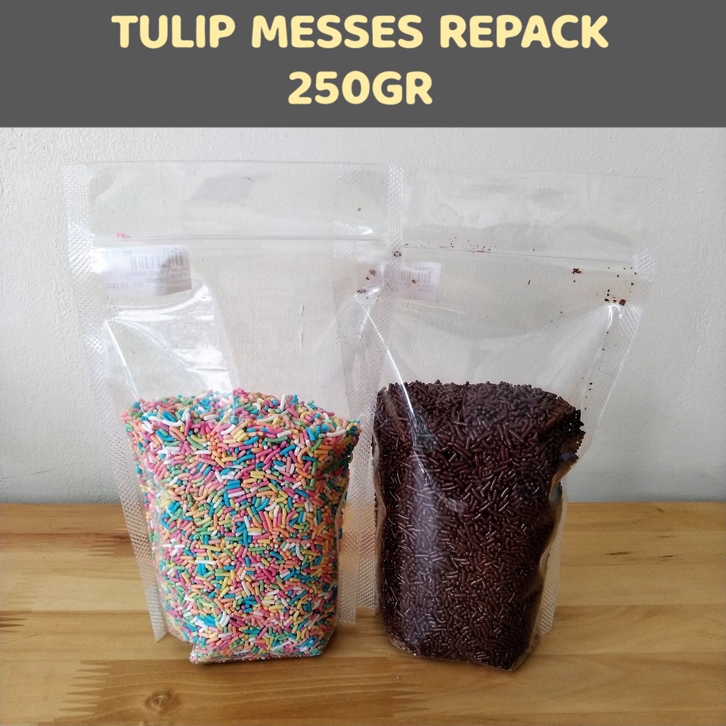Jual Tulip Messes / Meises Coklat Warna Repack 250gr | Shopee Indonesia