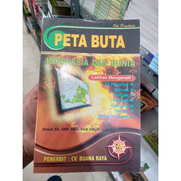 Jual peta buta indonesia dan dunia SMP SMA dan umum clr BRY | Shopee ...