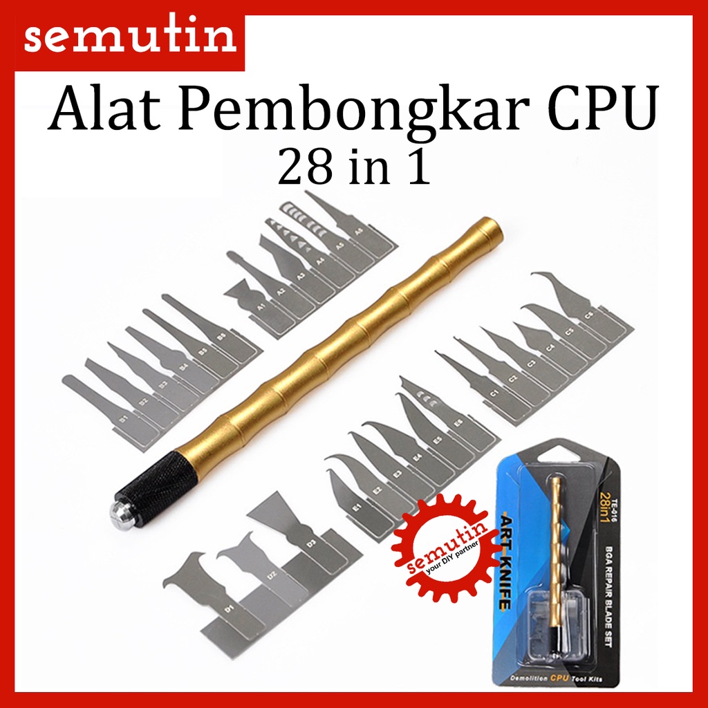 Jual Art Knife 28 in 1 / Alat Pembongkar CPU / BGA Repair Blade Set ...
