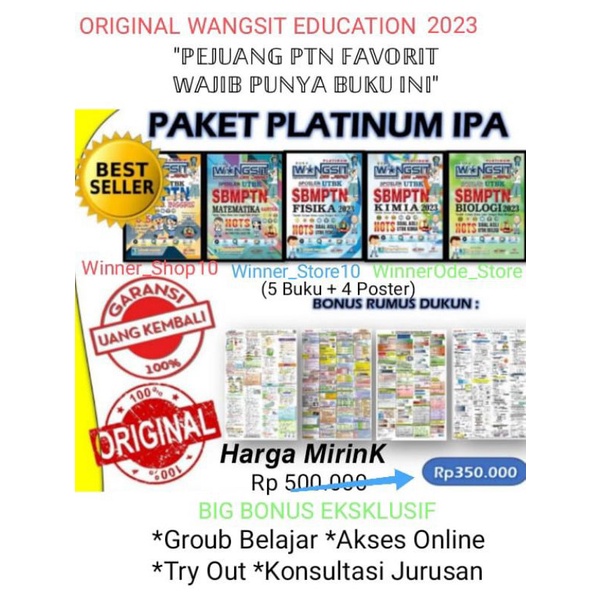 Jual BUKU WANGSIT PAKET PLATINUM SAINTEK IPA UTBK SBMPTN 2023||Original 5 Buku -TerUpdate ...