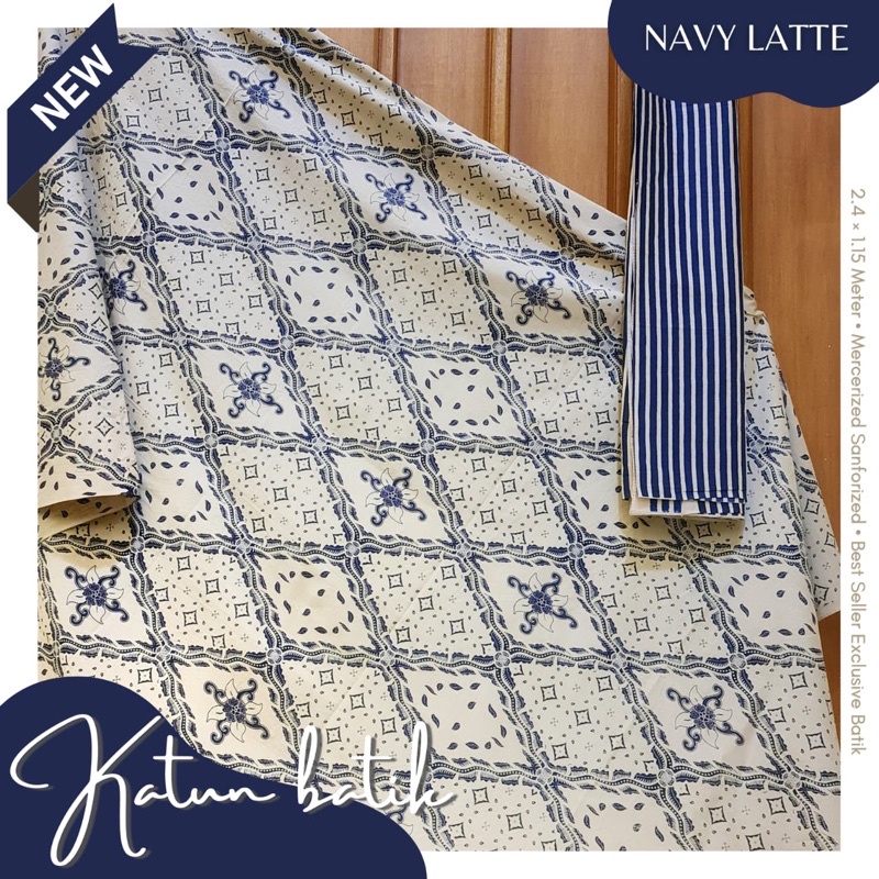 Jual KAIN BATIK MOTIF NAVY BELANDA SIDOMUKTI | Shopee Indonesia