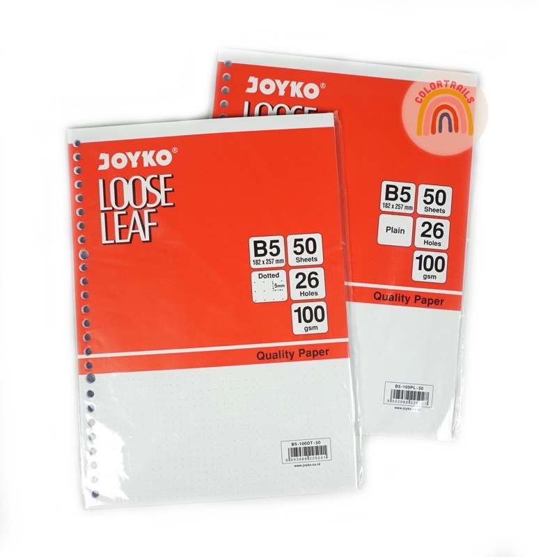 Jual Joyko Loose Leaf B5 100gsm Grid Dot Polos 50 Lembar | Shopee Indonesia