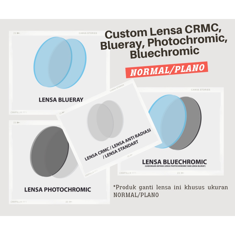 Jual CUSTOM LENSA KHUSUS NORMAL/PLANO/TIDAK MINUS Lensa Anti Radiasi ...