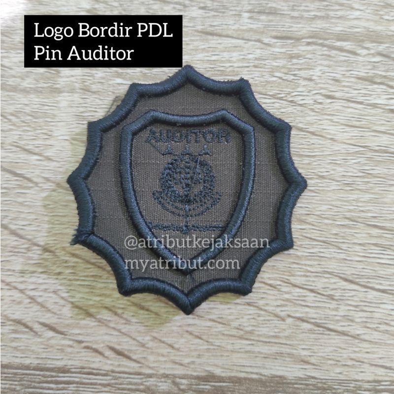 Jual Logo Bordir Pin Auditor bahan dasar perja lama cokelat tua| Logo ...