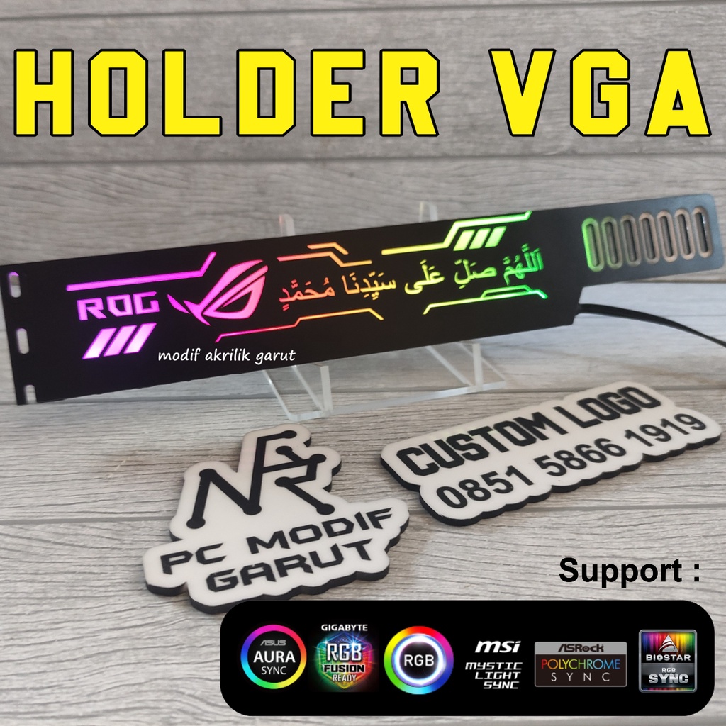 Jual HOLDER VGA LED RGB ROG EDITION CUSTOM LOGO | Shopee Indonesia