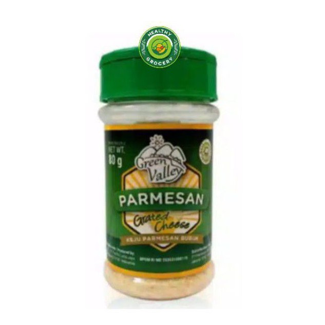 Jual Green Valley Parmesan Cheese / Keju Parmesan Bubuk 80gr | Shopee ...