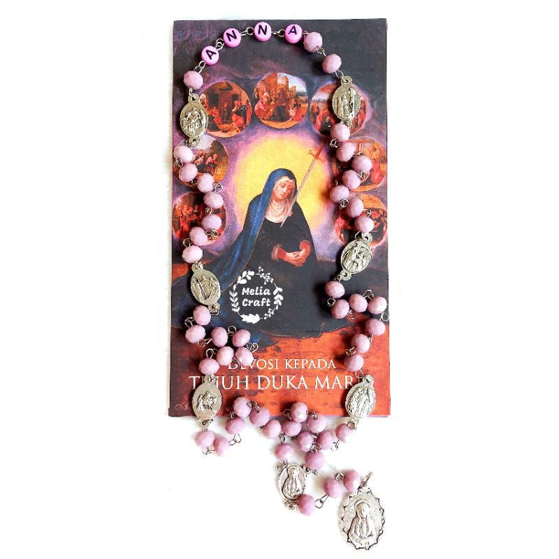 Jual Rosario 7 Duka Cita Maria Kristal Purple (Include Kartu Doa ...