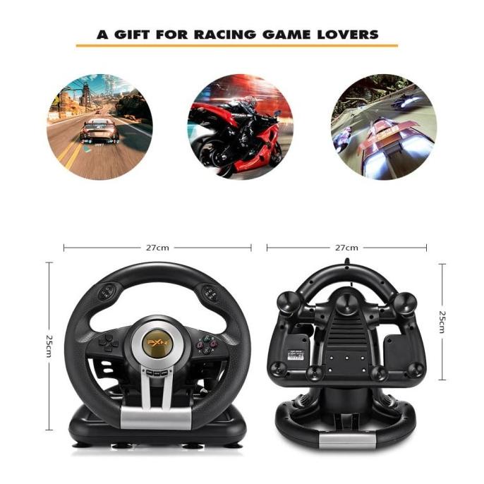 Jual Pxn V3Ii Vibration Motor Racing Game Steering Wheel With Pedal Pc ...