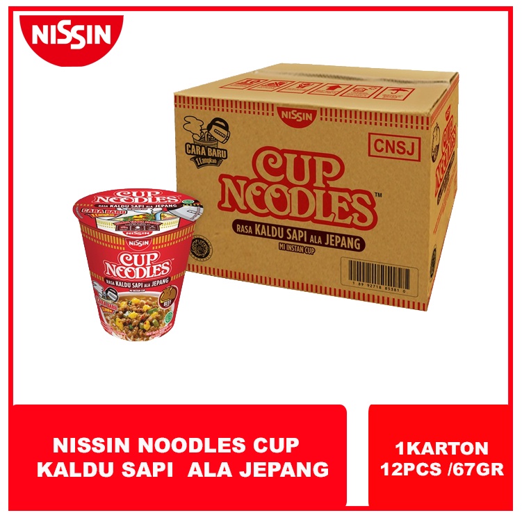Jual Mie Instan Ramen Noodles cup Kaldu Sapi ala Jepang Nissin 75gr x ...