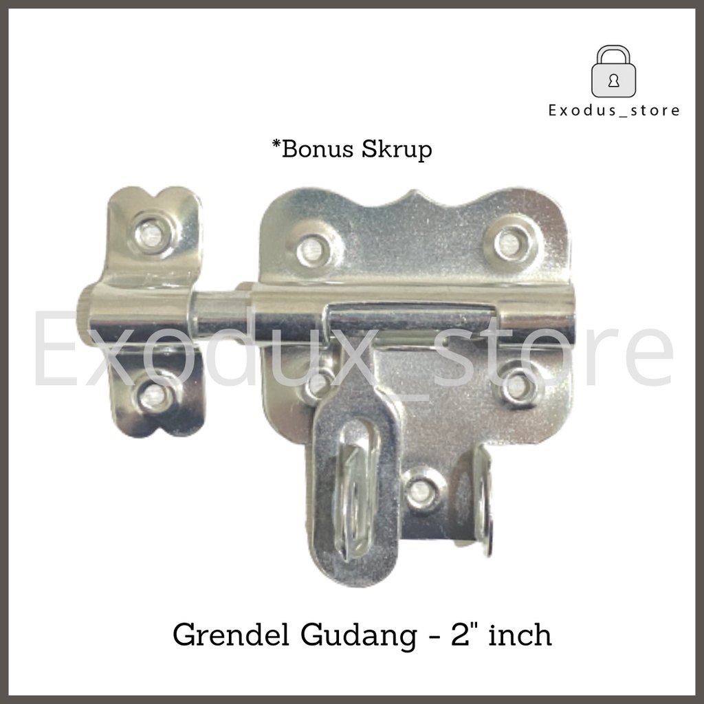 Jual Grendel pintu geser / slot pintu / gudang model kunci gembok 2 ...