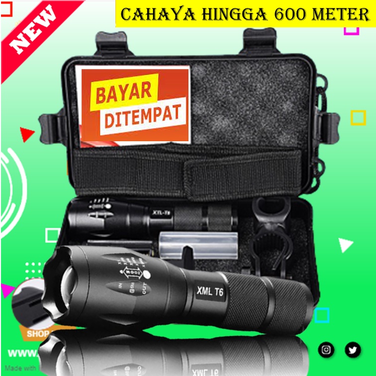 Jual Senter Led Super Terang Jarak Jauh 10000 Lumens Swat Police ...