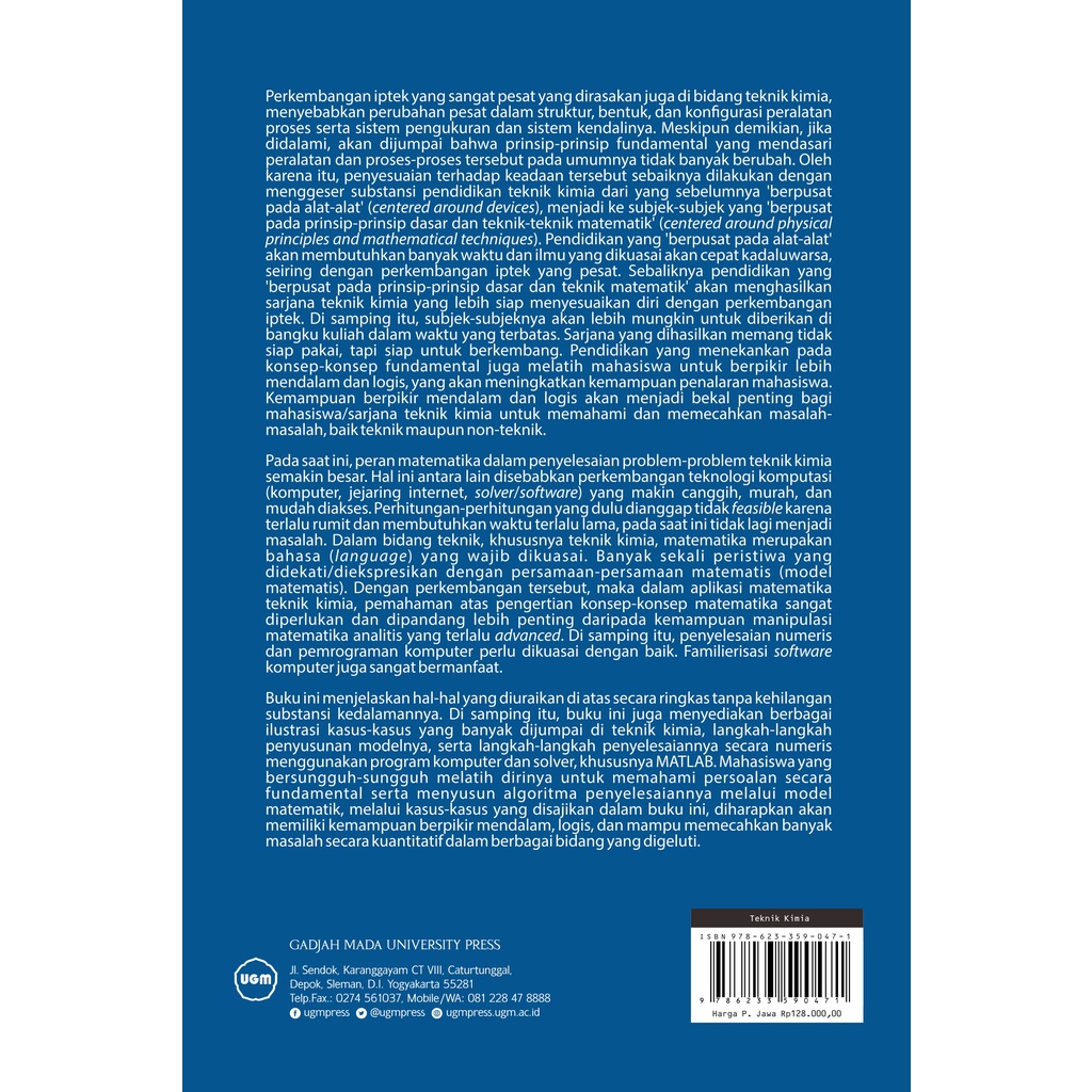 Jual Pemodelan Matematis dan Penyelesaian Numeris dalam Teknik Kimia ...