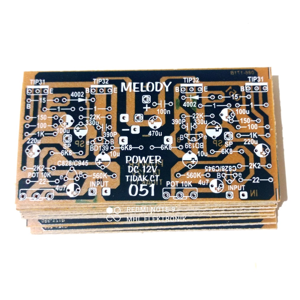 Jual PCB Power Amplifier Stereo 68Watt Final TIP31 dan TIP32 Non CT ...