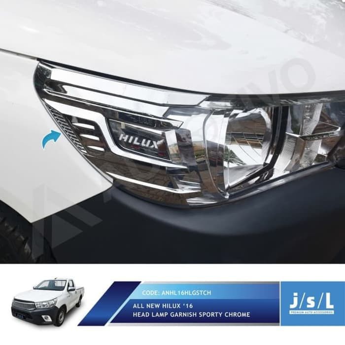 Jual Toyota All New Hilux Head Lamp Garnish Sporty Chrome/Aksesoris ...