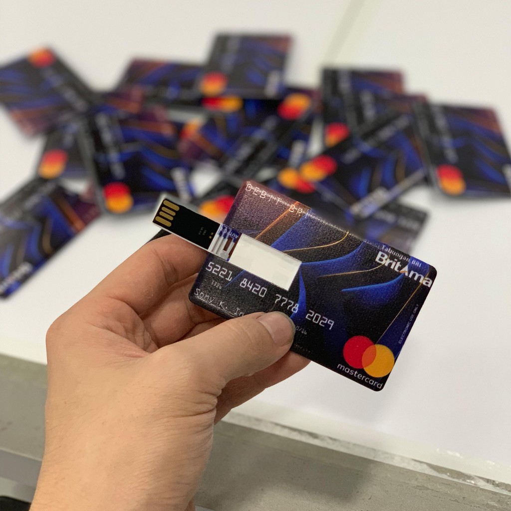 Jual CUSTOM PRINTING 1SISI USB FLASHDISK MODEL KARTU ATM KAPASITAS 32GB ...