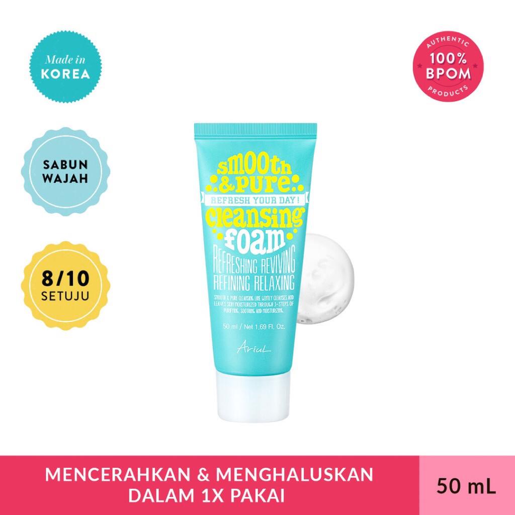 Jual [BPOM] ARIUL Smooth & Pure Cleansing Foam 50ml | 80ml | 100ml ...
