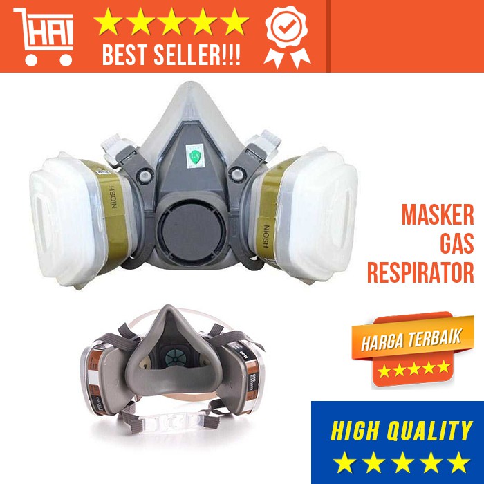 Jual MASKER GAS RESPIRATOR HALF FACE SETENGAH WAJAH ANTI ZAT GAS UAP ...