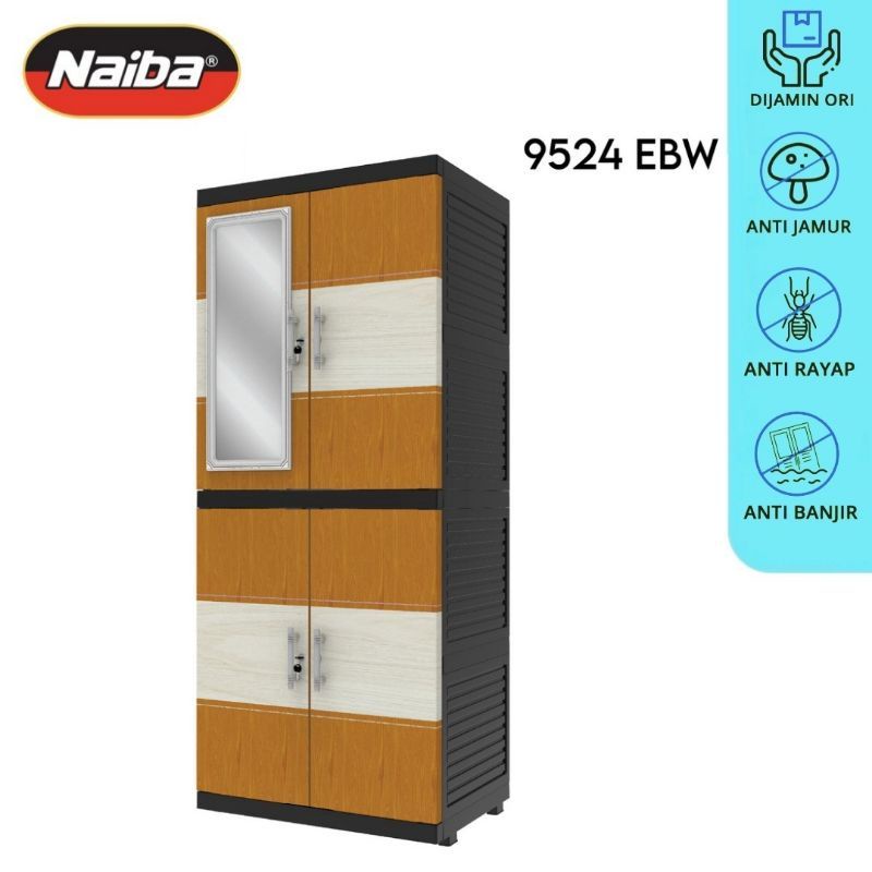 Jual Lemari Pakaian Plastik Jumbo Naiba Fit Mirror | Shopee Indonesia