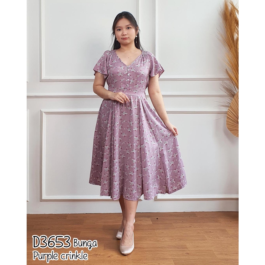 Jual Dress flare maxi motif bunga dan polos dress simple busui friendly ...