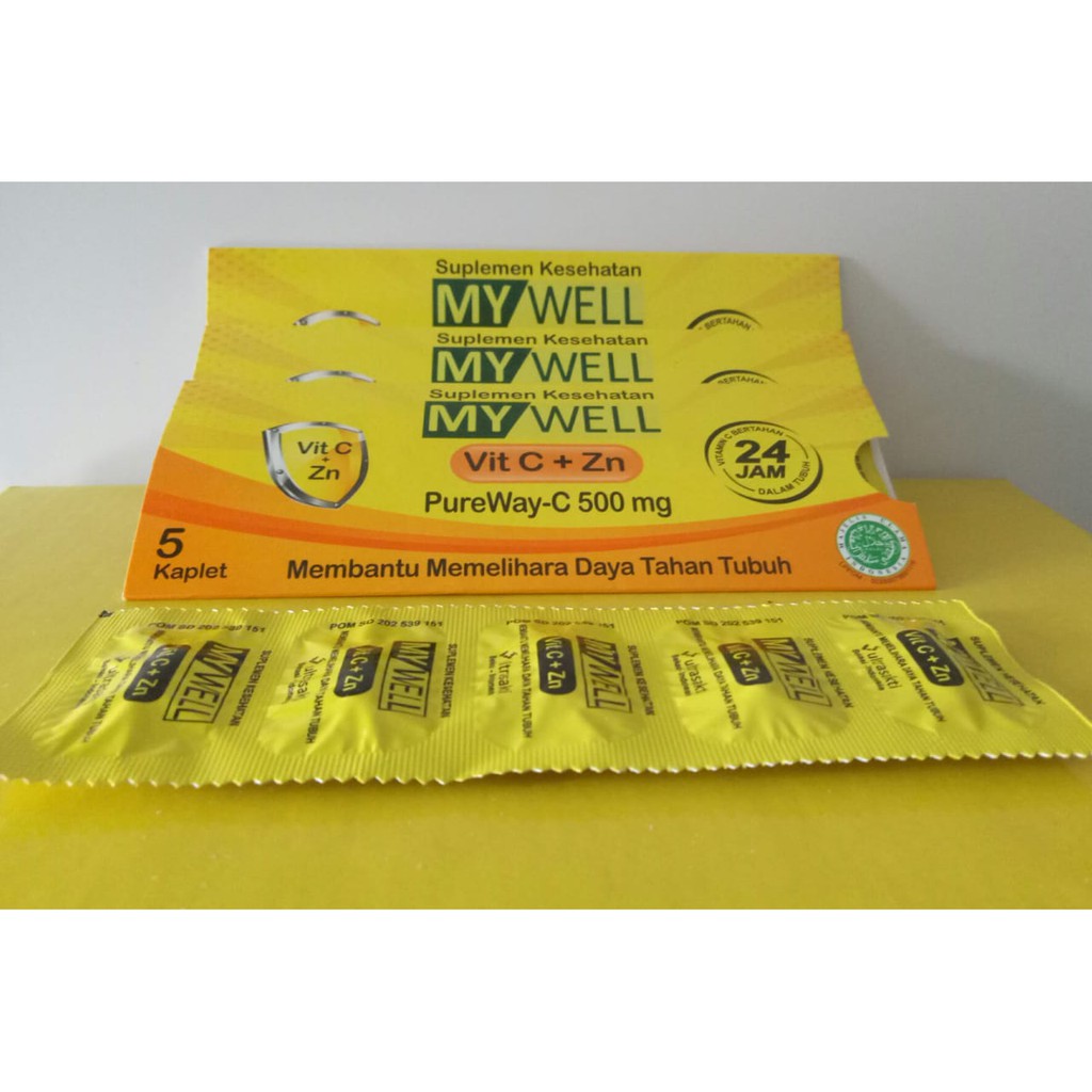 Jual MY WELL VITAMIN C DAN ZINK STRIP (5 KAPLET) | Shopee Indonesia