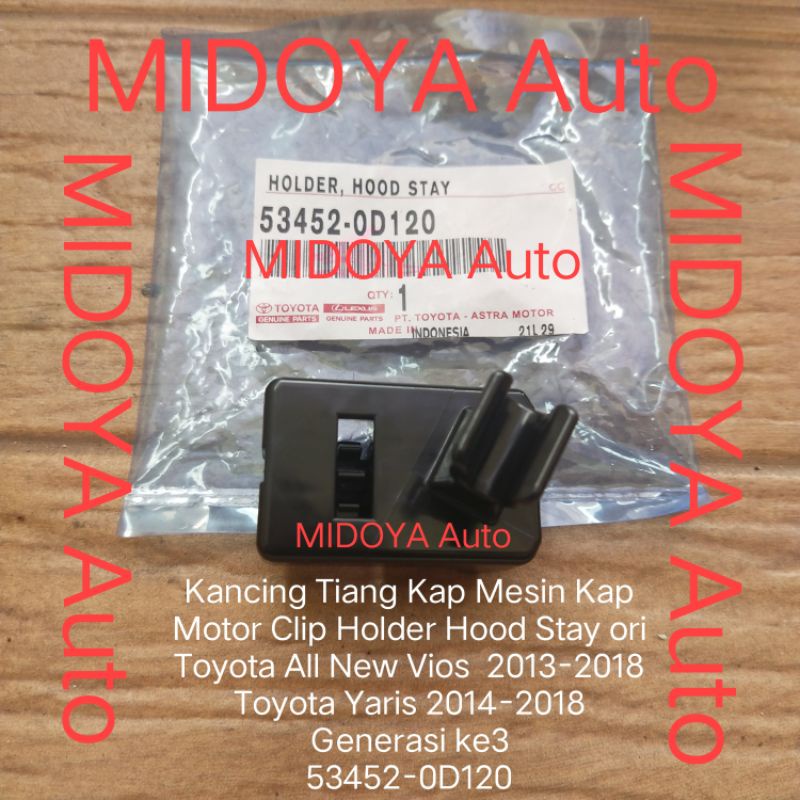 Jual Kancing Tiang Kap Mesin Toyota All New Vios Yaris 2013 Up Gen3 ori ...