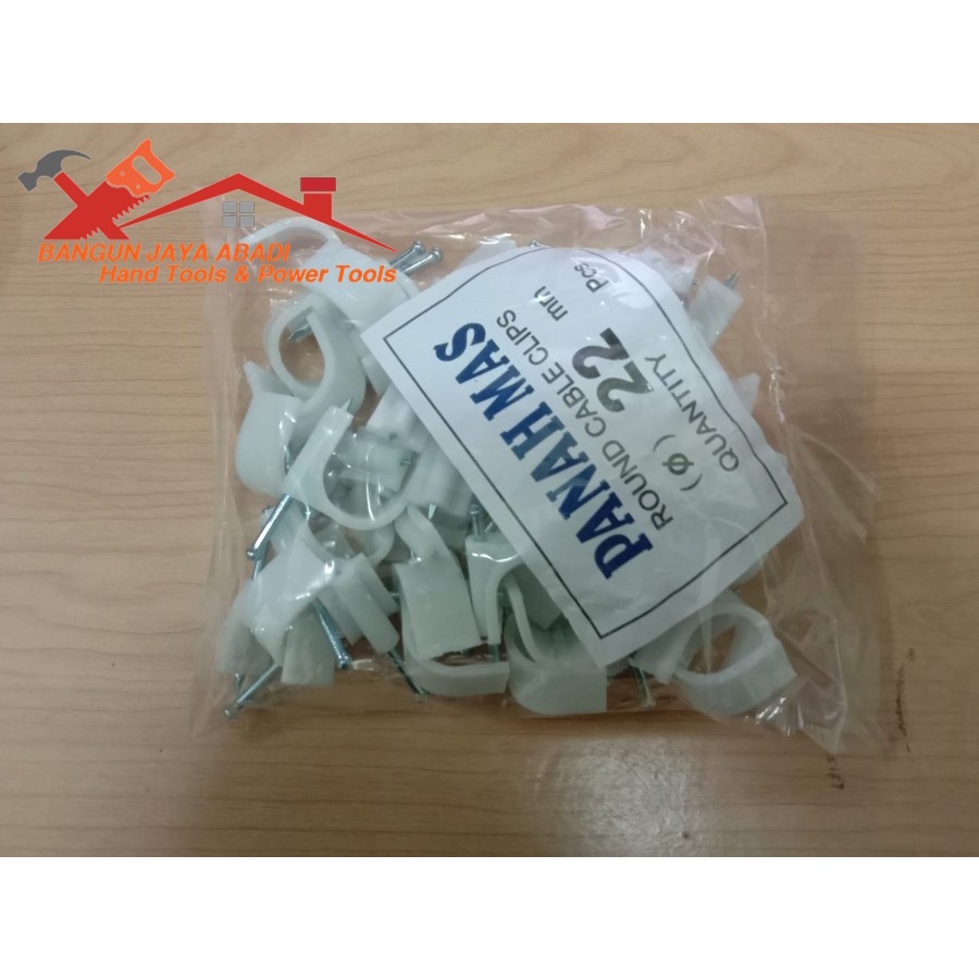 Jual Klem Pipa Pvc + Paku / Clamp Conduit Listrik Omega Putih 1/2" Inch ...