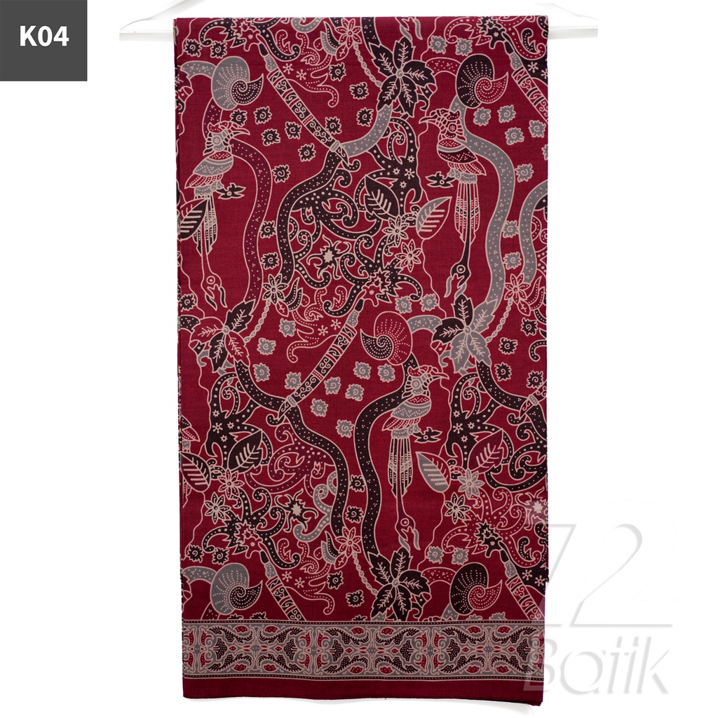 Jual KAIN BATIK PREMIUM Bahan Katun Motif Burung Asmat Warna Merah ...
