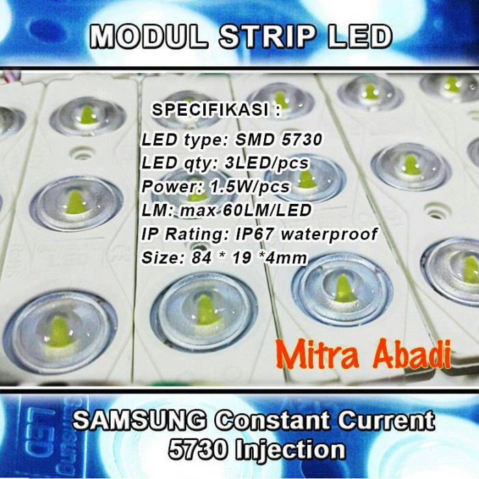 Jual LED Modul Samsung 3 Mata SMD 5730 Putih/White DC 12V IP67 WATERPROOF | Shopee Indonesia