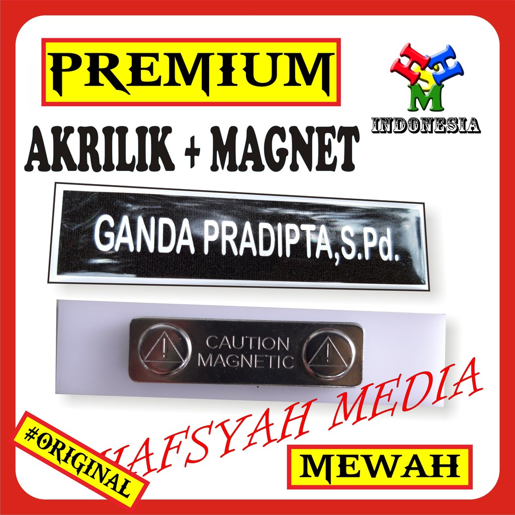 Jual Nametag / nama dada / name tag dada / name tag akrilik magnet ...