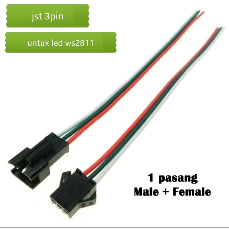 Jual KABEL SOKET JST 3PIN LED WS 2811 KUALITAS BAGUS | Shopee Indonesia