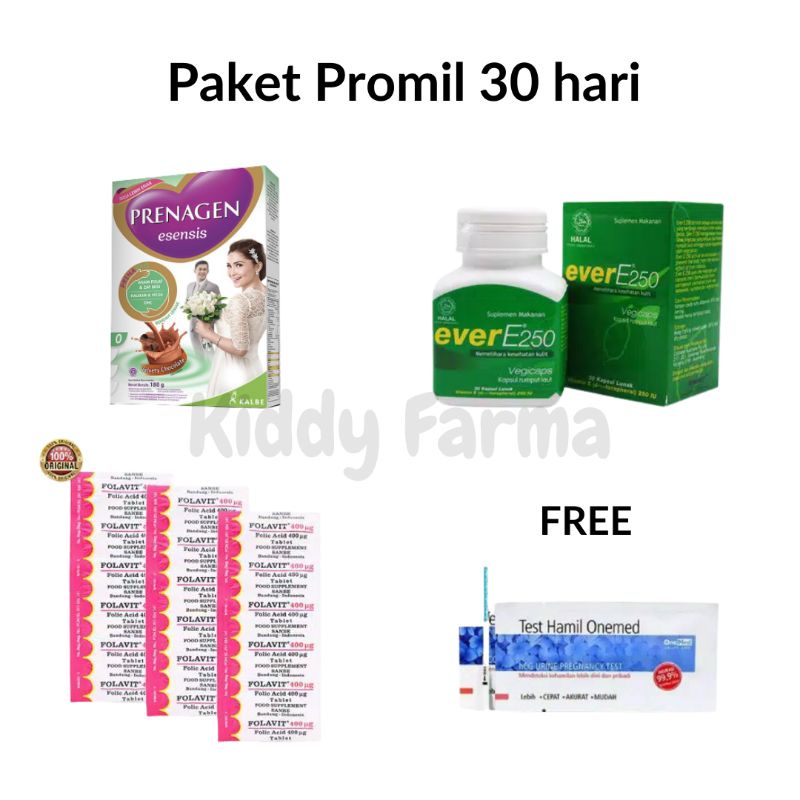 Jual Paket Promil Folavit Ever E Prenagen Esensis FREE testpack Onemed ...