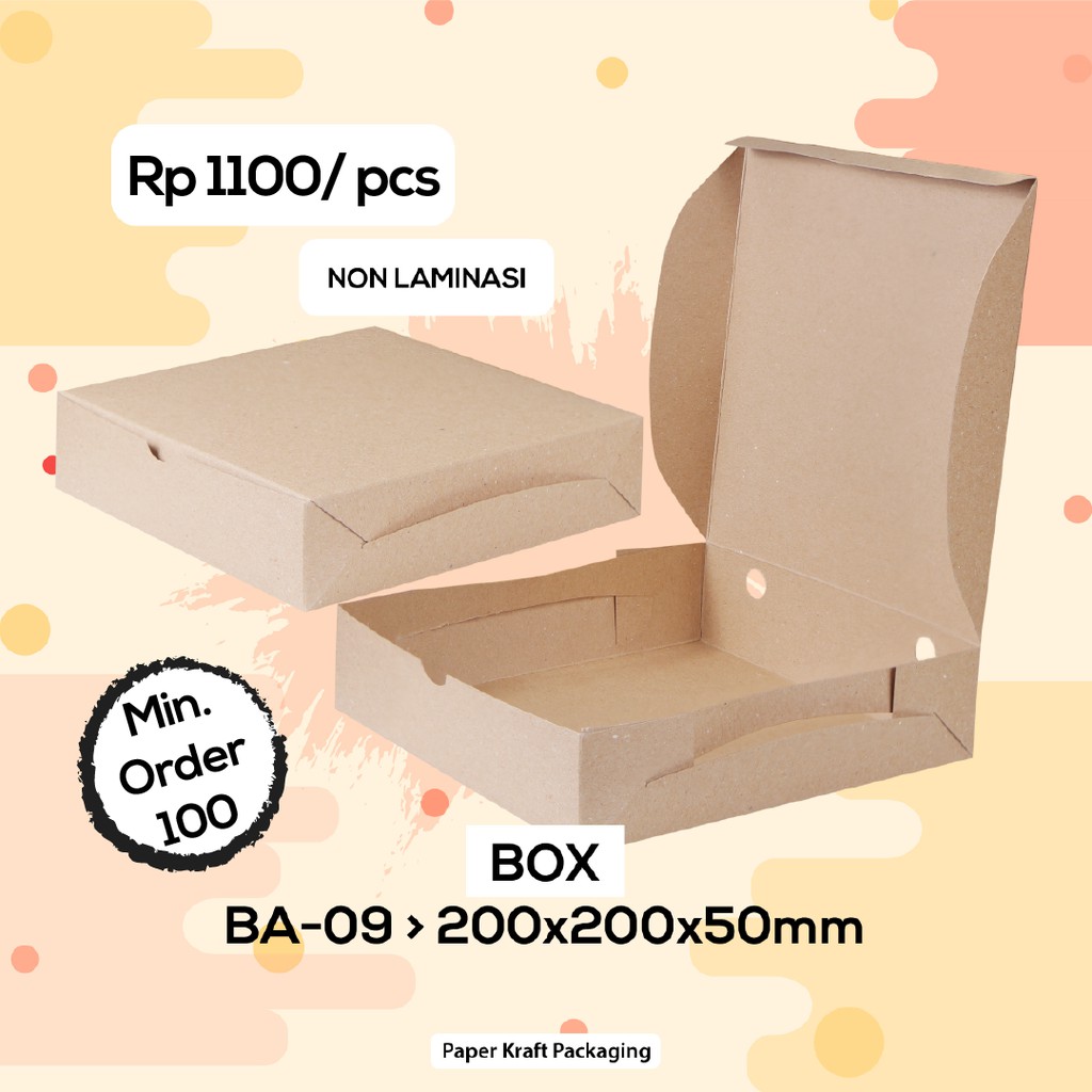 Jual 20x20x5cm Dus Pizza Box Pizza Packaging Pizza Paper Kraft kotak ...